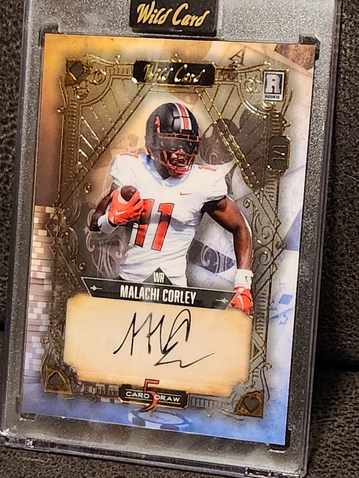 Malachi Corley Rookie Auto 1/1 ULTRA RARE! 2024 Wild Card 5 Card Draw ...