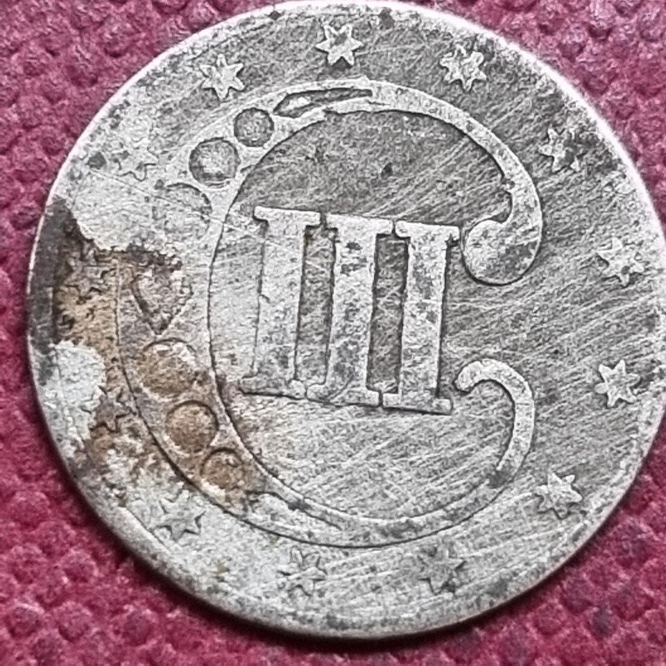 1851 Three Cent Silver Trime 3c Rare Type Coin Nicely Circulated #91689 ...