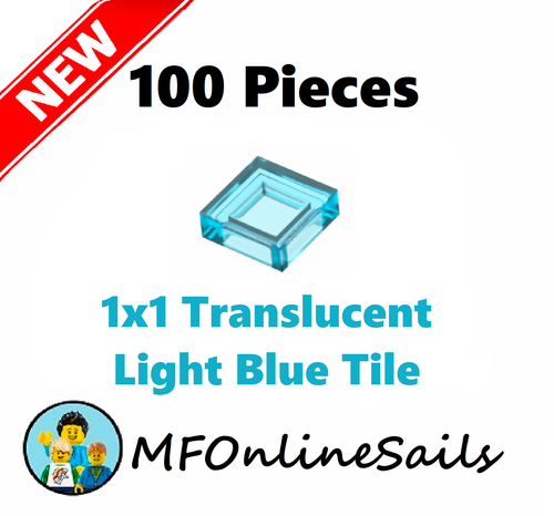 **NEW** 100x Genuine LEGO Translucent Light Blue Tiles 1x1 Bulk Lot ...