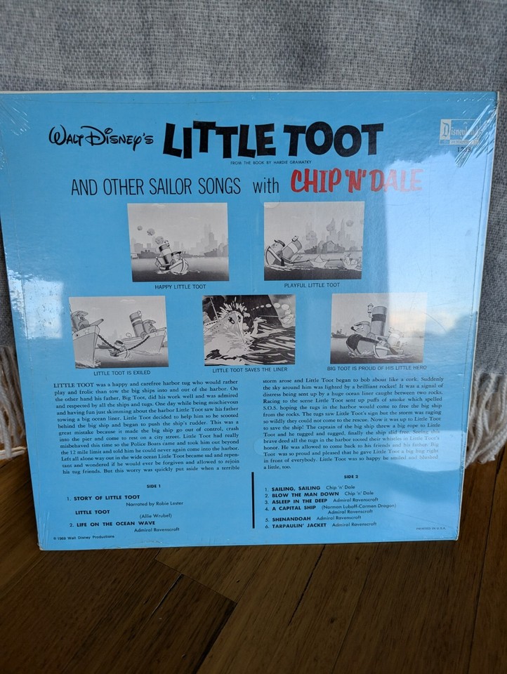 Vintage Disney Vinyl LP - LITTLE TOOT USA 1962 (Chip 'n' Dale) NEW ...