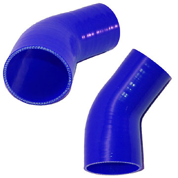 4.5" (114mm) to 4.0" (102mm) Silicone 45 degree reducer elbow blue ...