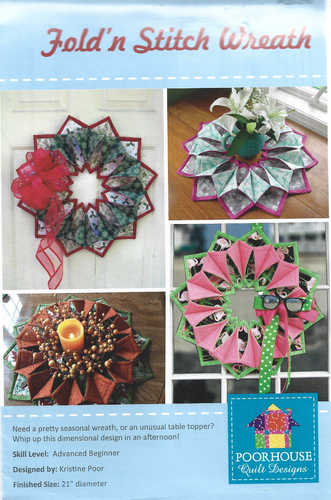 POORHOUSE QUILT DESIGNS Pattern-Fold 'n Stitch Wreath | eBay