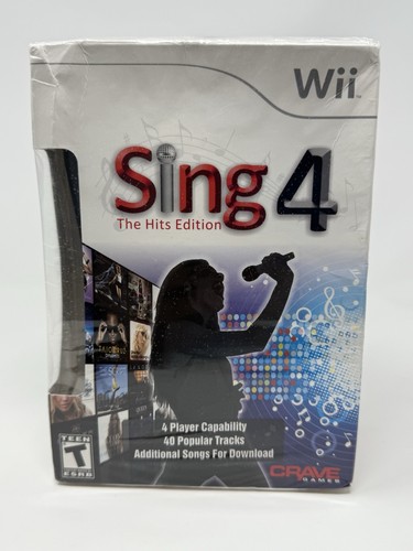 NEW/SEALED Nintendo Wii Sing 4 The Hits Edition W/ Logitech Microphone ...