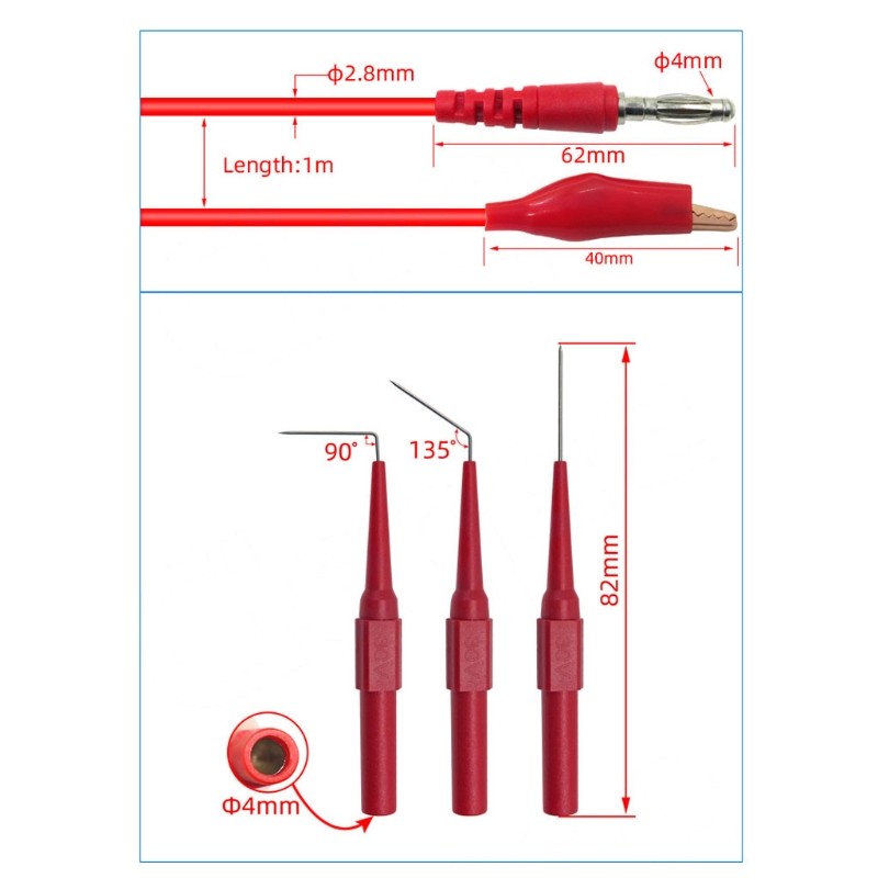 Banana Plug to Copper Alligator Clips Test Leads Kit with Alligator ...