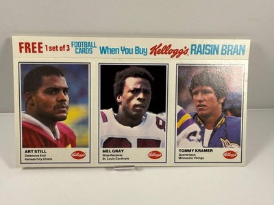 1982 Kellogg's Football Cards - Full Panel - Art Still, Mel Gray, Tommy ...