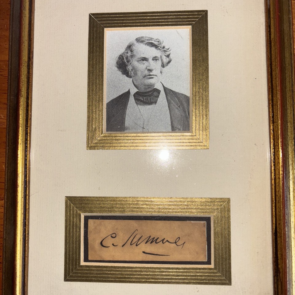 Charles Sumner (1811-74) Autograph U.S. Senator - Massachusetts Framed ...