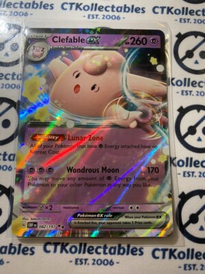 Clefable EX Double Rare #082/197 2023 Obsidian Flames Pokemon Card ...