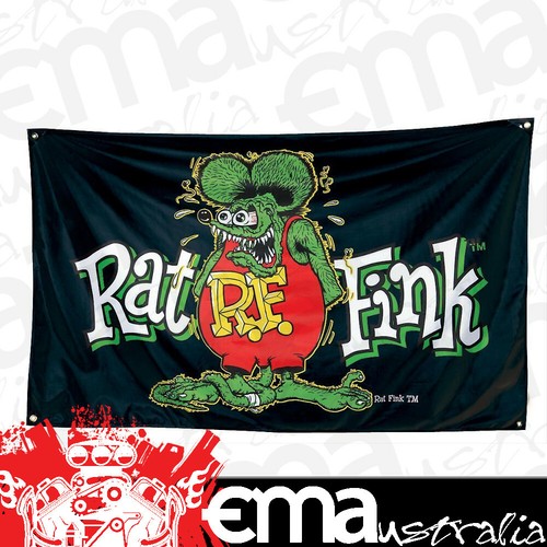 Mooneyes RTA-RNV15 Rat Fink R.F. Banner 60" X 36" | eBay