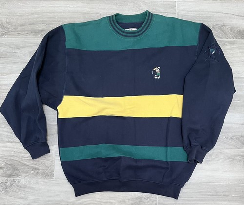 Mickey Mouse 1990’s Vintage Cutter & Buck Fleece Colorblock Sweatshirt ...