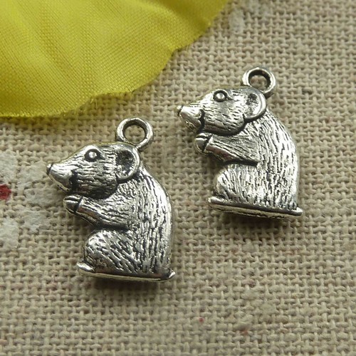 Free Ship 82 pcs tibetan silver mouse charms 17x11x3mm L-4406 | eBay