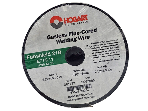 SEALED Hobart Fabshield 21B E71T-11 Gasless Flux-Cored Welding Wire ...