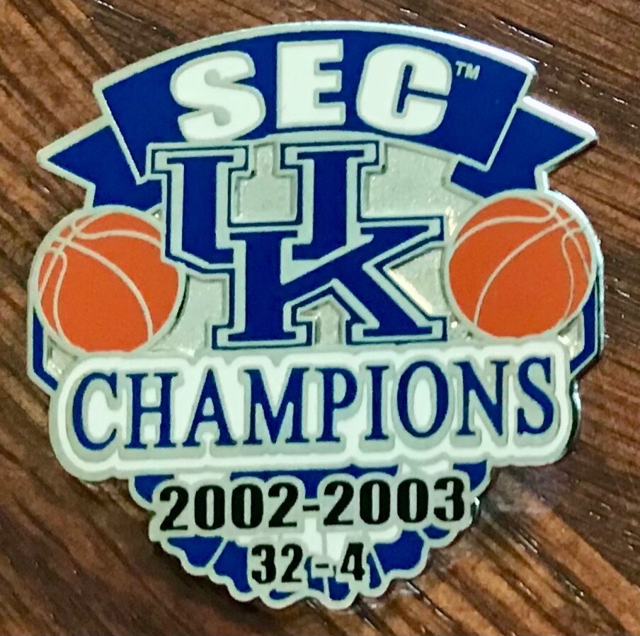 UNIVERSITY of KENTUCKY 2002-03 NCAA SEC CHAMPIONS PIN Willabee & Ward ...