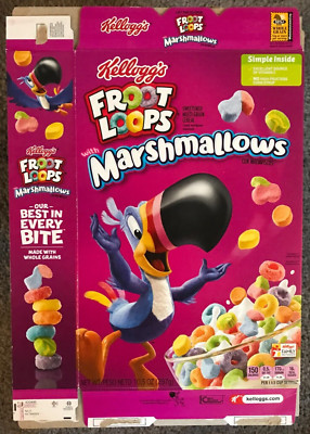 EMPTY Froot Loops Marshmallows Puzzles Riddles Cereal Box Toucan Sam ...