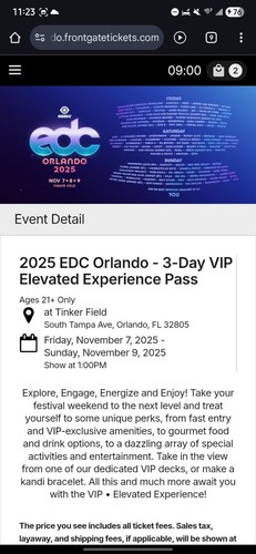 EDC Orlando 2025 VIP Elevated 3 Day Pass | eBay