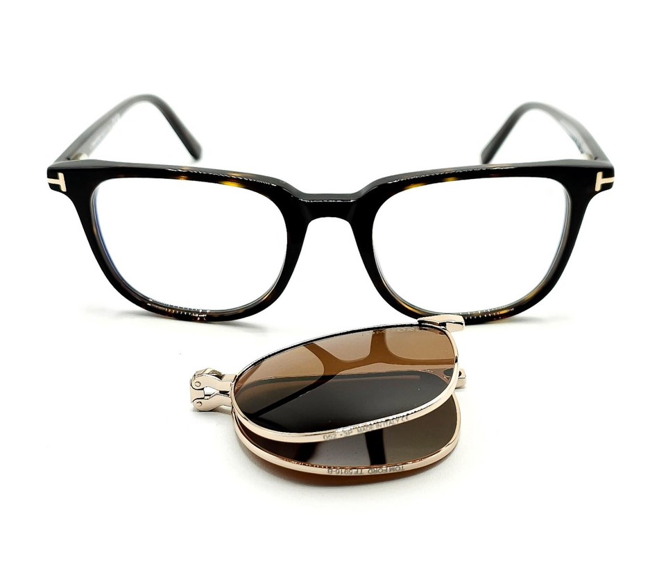 TOM FORD TF5916-B eyeglasses 052 & 001 Havana With Original Clip-on 50 ...