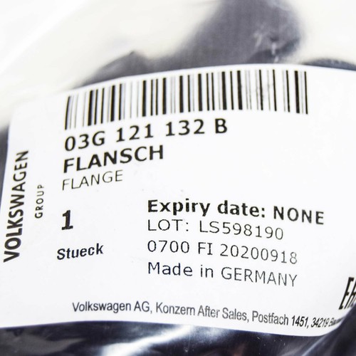 NEW AUDI A3 8P COOLANT FLANGE WITH SEALING RING 03G121132B OEM | eBay