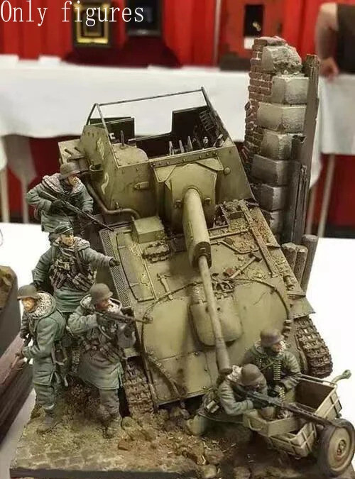 1/35 Scale Resin Figures Model Kit WW2 Soldiers Crew Model Unpainted ...