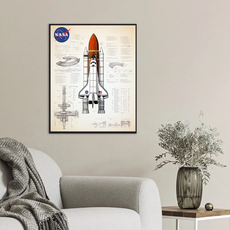 NASA Space Shuttle Poster- NASA Space Shuttle Print, Nasa Rocket Poster ...