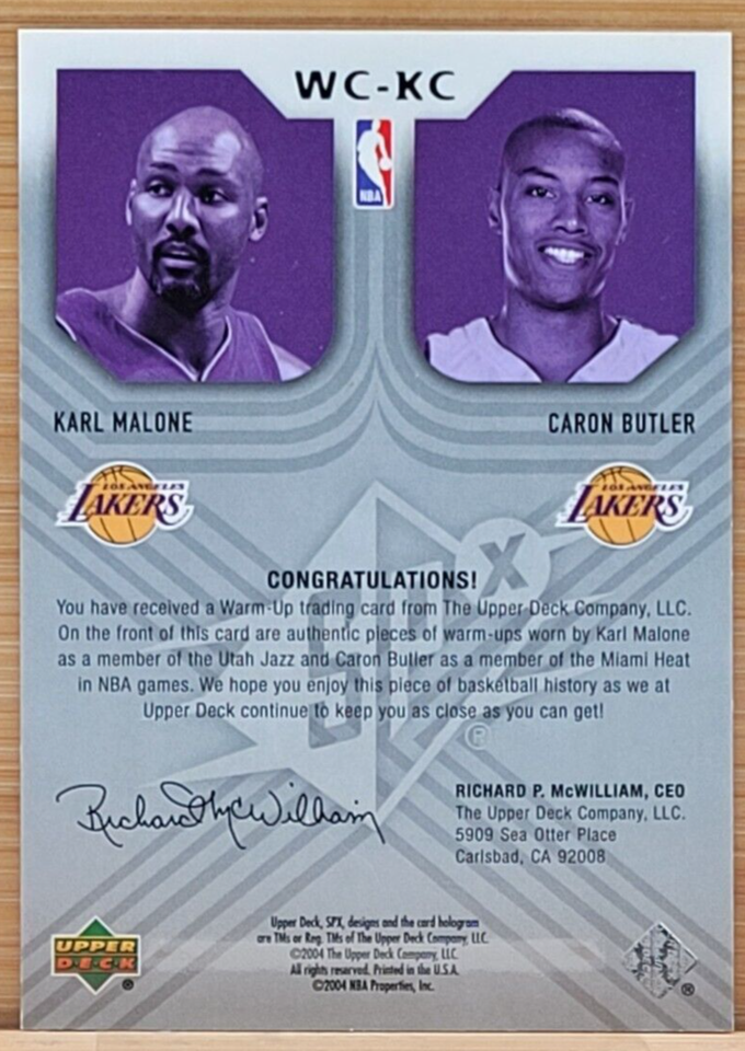 2004-05 SPX KARL MALONE CARON BUTLER GAME USED RELIC WINNING COMBOS | eBay