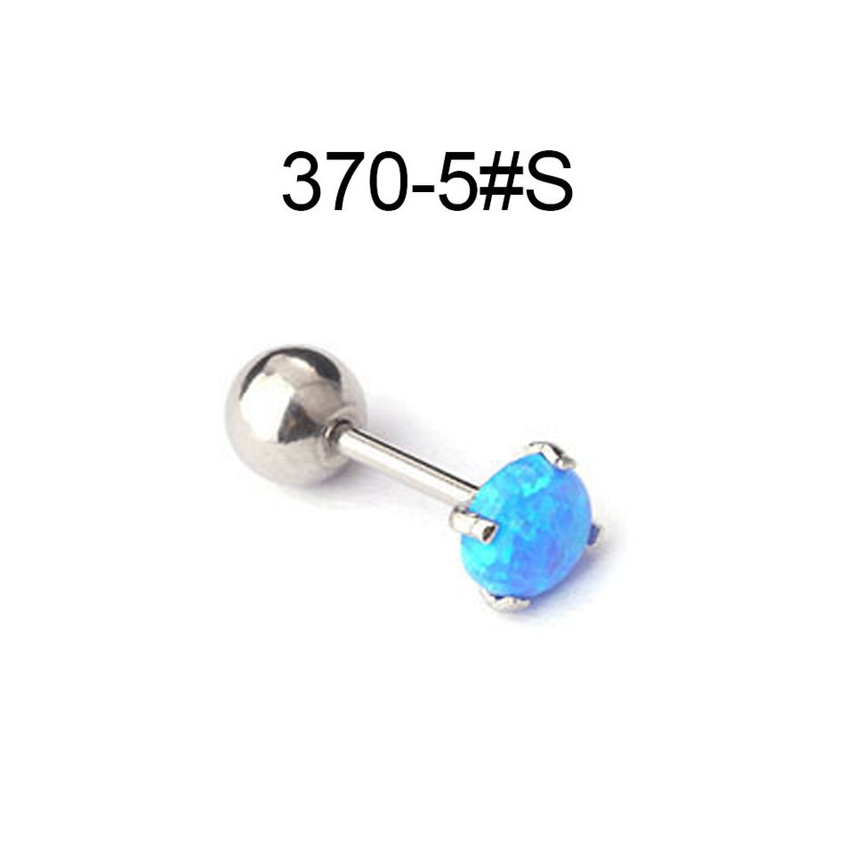 Cartilage Earrings Stud Rook Piercing Opal Gem Ball Flat Back Tragus ...