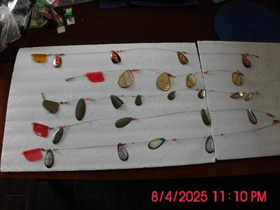 Lot of 5 Trolling Flashers for trout etc. Les Davis, Lhur Jensen, Pop ...