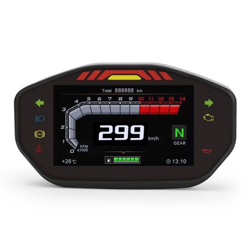⏳Universal Motorcycle Lcd Rpm Digital Display Odometer Speedometer ...