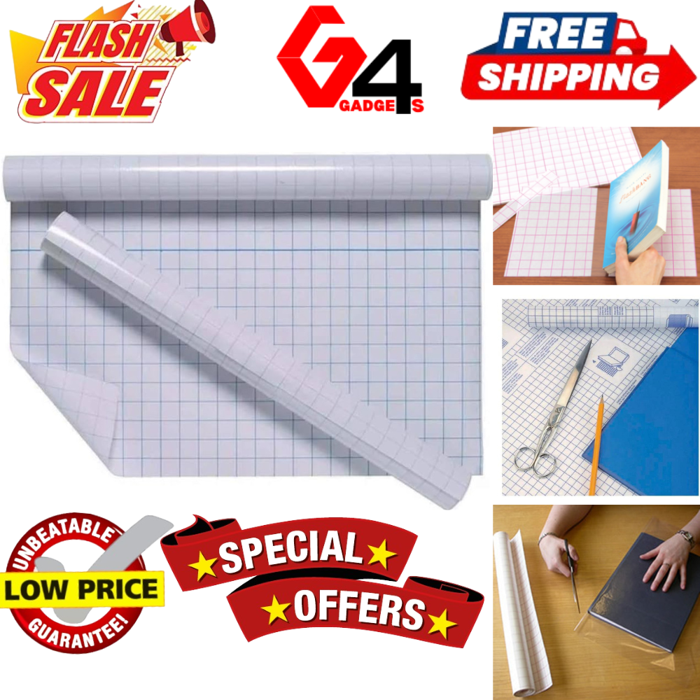 Clear Sticky Back Plastic Book Cover Film Self-Adhesive Protector ...