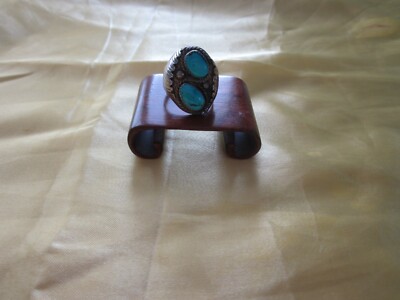 HUGE OLD MEN'S NAVAJO KINGMAN TURQUOISE STERLING RING S 12 | eBay