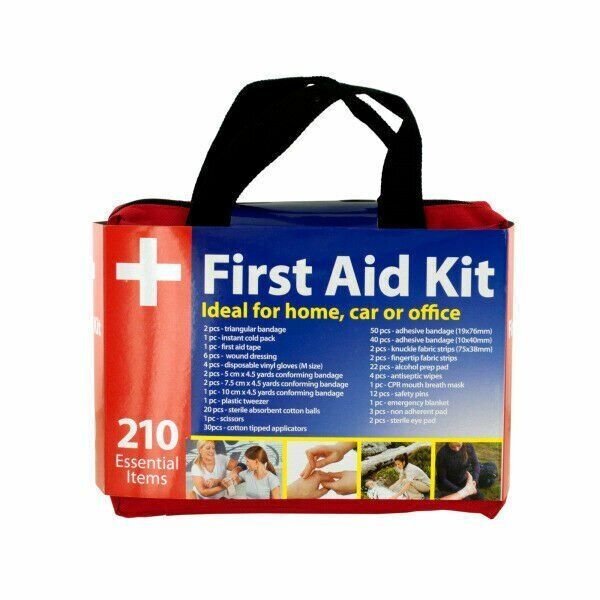 210 Piece First Aid Kit Easy Access Carrying Case All Purpose Emergency ...