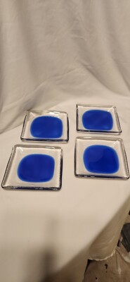 Set of 4 Cobalt Blue Appetizer Plates | eBay