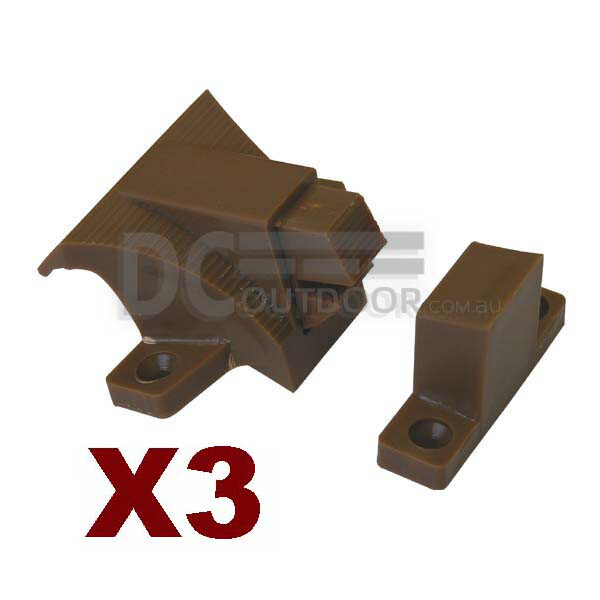 3 X Viscount Millard caravan cupboard door or draw catch / latch - DARK ...