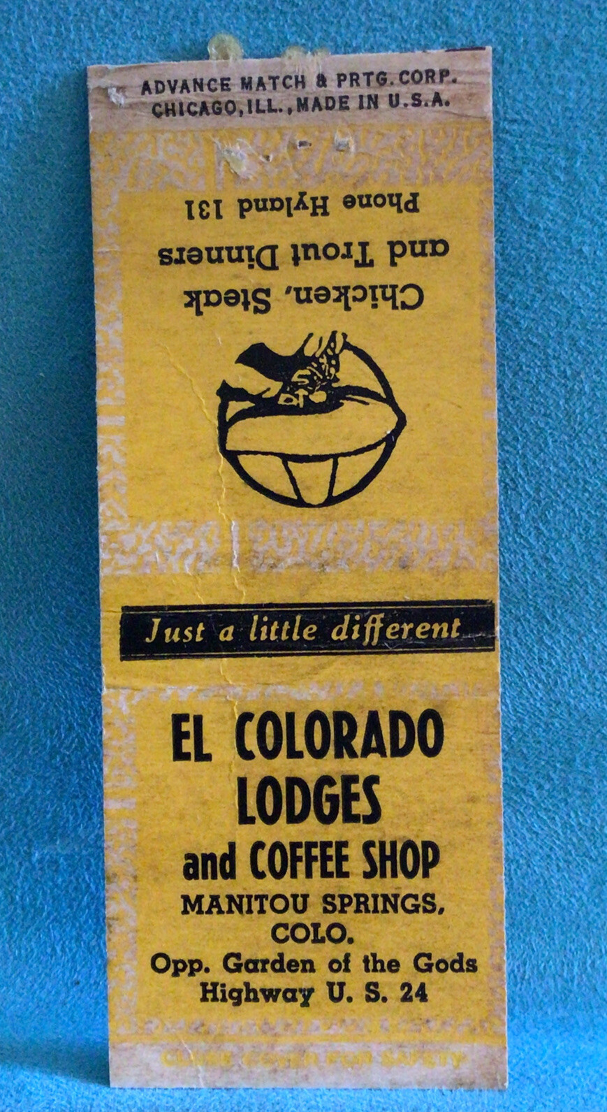 Matchbook Cover El Colorado Lodges and Coffee Shop Manitou Springs ...
