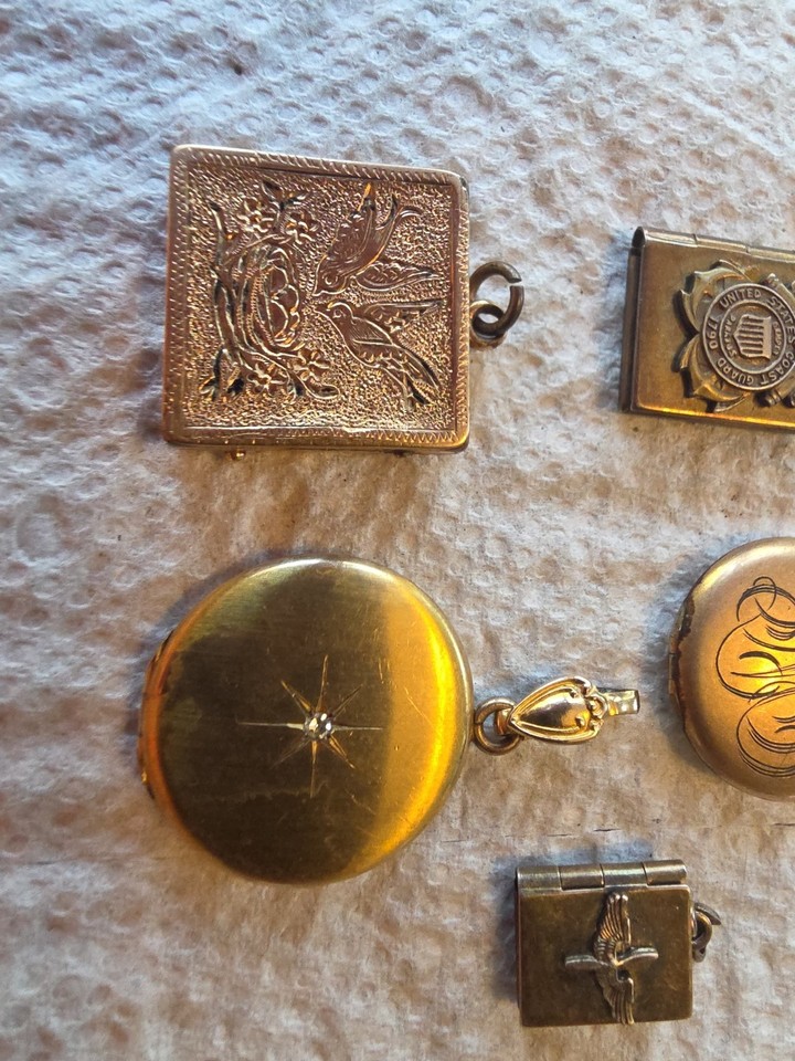 Gold Filled Jewelry Picture Lockets 24 Grams Scrap gold recovery Lot of ...