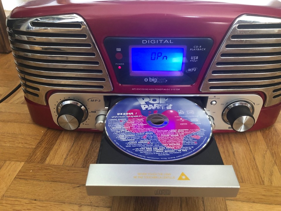 Electrophone BIGBEN TD79 ROUGE – Radio / CD /Platine tourne disque ...