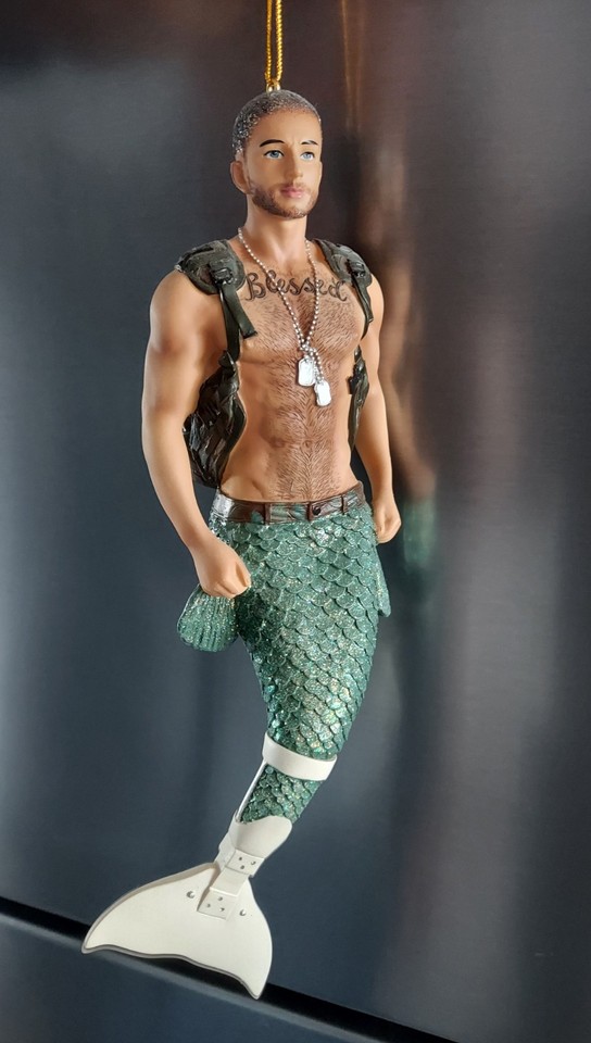 RARE December Diamonds HERO Limited Edition Merman Ornament Wounded ...