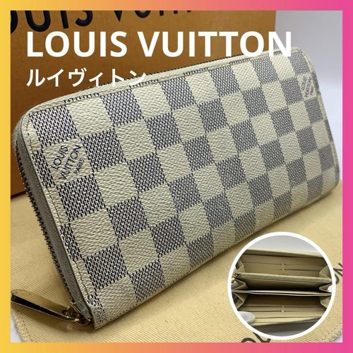 Louis Vuitton Damier White Zippy Wallet Long Wallet Round Zipper Wallet ...