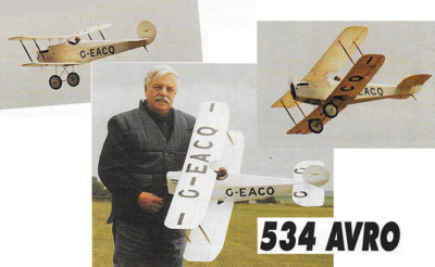 RCSA Model Airplane Plans (RC): AVRO 534 BABY 1/7 Scale 44"ws for .19 ...