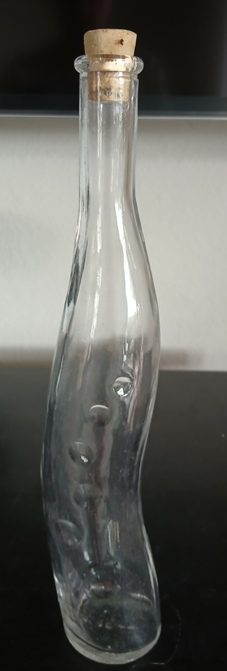 Lutex Clear Glass Curved Bubbled Bottle 11.3" Tall Vintage | eBay