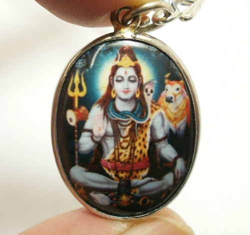 LORD SHIVA MAHADEV OM MAHADEVA GOD SIVA RUDRA BLESS 1980s HINDU LOCKET ...