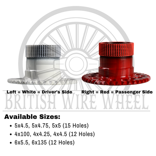 Lowrider Wire Wheel 13 x 7 Reverse, 100 Spoke w/ Adapter & Spinner Cap ...