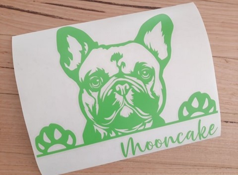 French Bulldog Peeking Dog Car Decal Vinyl Sticker Frenchie Love ...