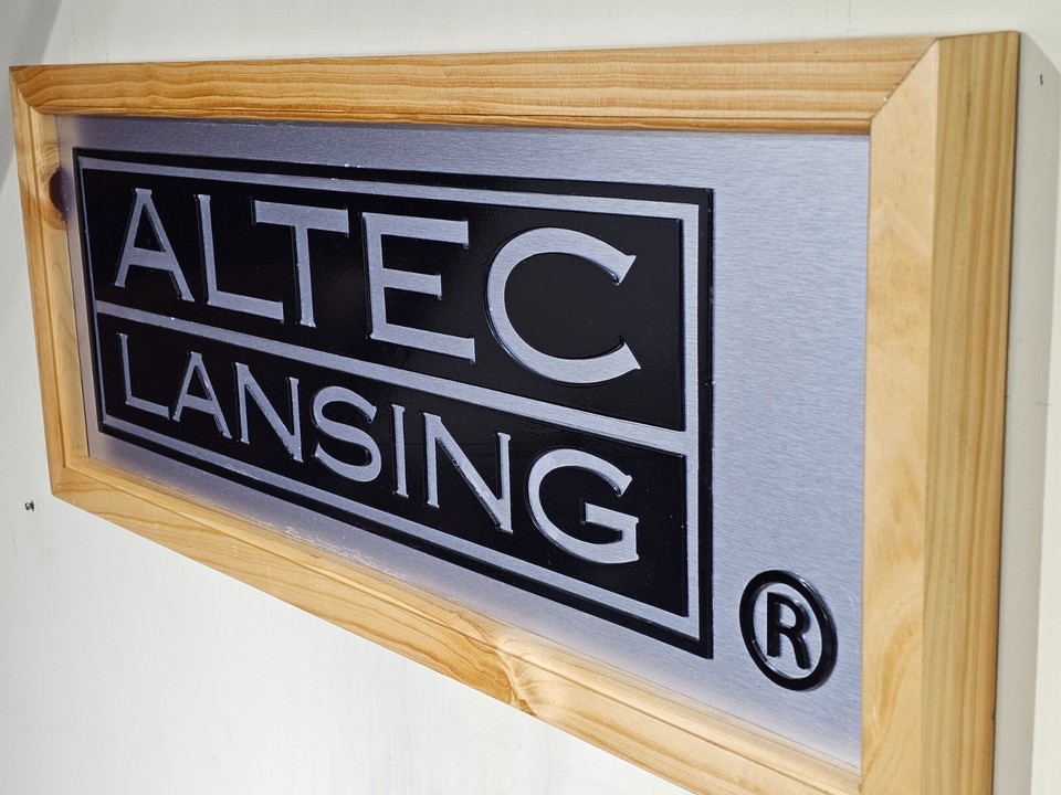 Altec Lansing Badge Logo Emblem Made Wood and Metal New Item | eBay