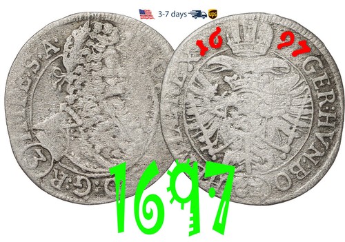 Austria 3 Kreuzer 1697 Habsburg, Bohemia, Leopold I, Silver Coin #30300 ...