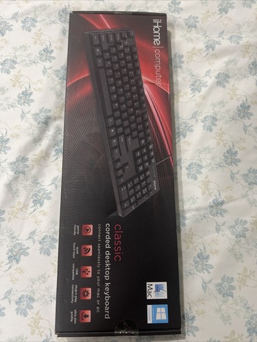 NEW iHome Keyboard Classic Corded Quiet Touch Slim Full Size USB ...