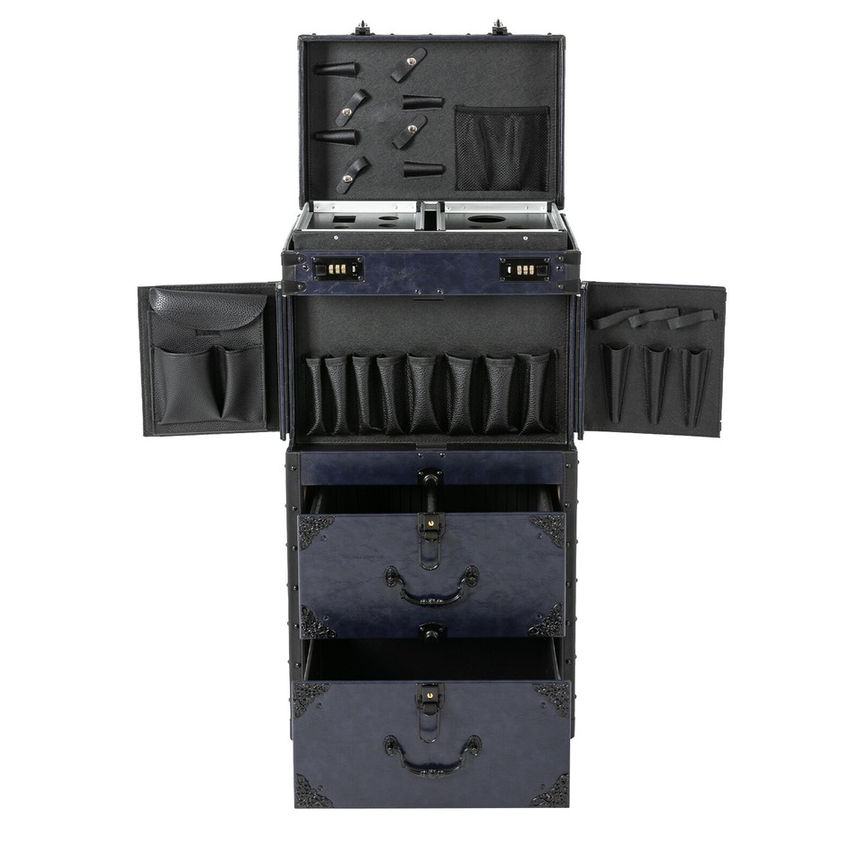 Professional Makeup Case Rolling Cosmetology Case Metal Beauty Travel ...