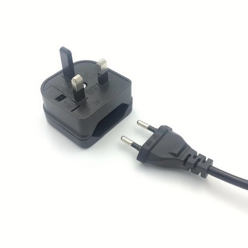 EU European Euro Europe 2-Pin To 3-Pin UK Travel Plug socket converter ...