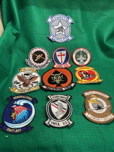 WWII USMC 10 USMC SQUADRON LOT PATCHS FLIGHT JACKET PATCH (B) | eBay