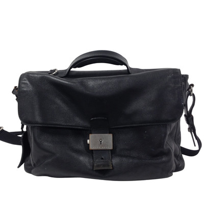 Hugo Boss Black Leather Messenger Bag Shoulder Satchel Work Bag Pre ...