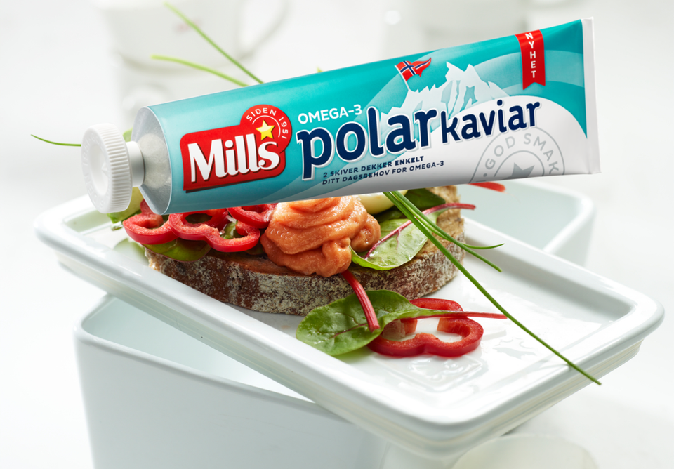 Norwegian "Mills Polar Kaviar" tube 180 grams. Caviar from Norway, cod ...