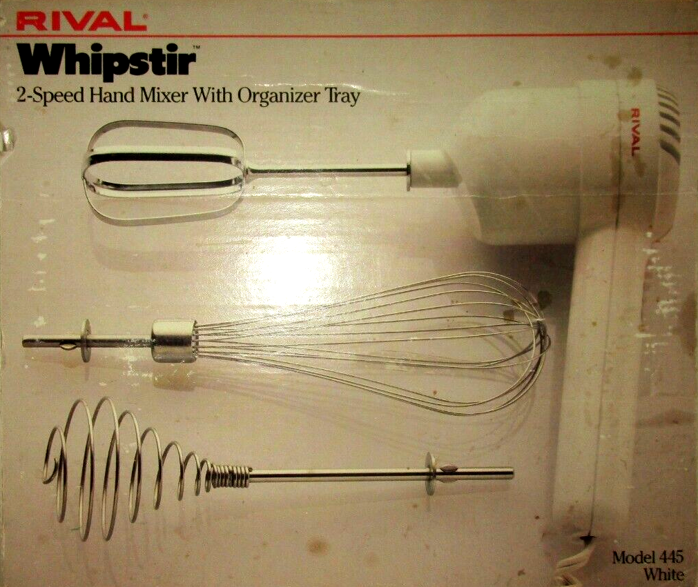 Rival Whipstir 2 Speed Hand Mixer Beater Balloon/Spiral Whisk Open Box ...